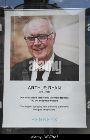 The funeral cortege for Penneys/Primark founder Arthur Ryan makes its ...