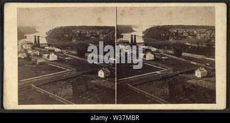 The suspension bridge and falls from the Monteagle House , Waterfalls ...