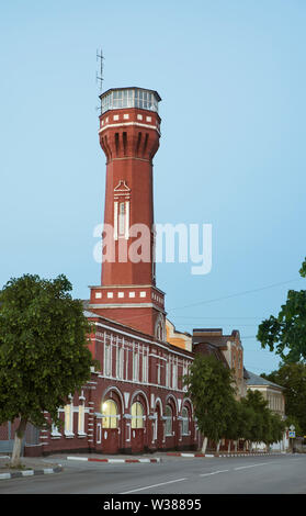 Former building of firehouse with tower in Yelets. Russia Stock Photo ...