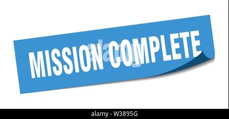 mission complete sticker. mission complete square isolated sign ...