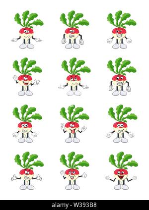 turnip angry, mad cartoon character illustration isolated on white ...
