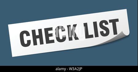 check list paper peeler sign set. check list sticker Stock Vector Image ...