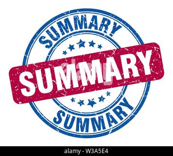 summary stamp. summary sign. round grunge label Stock Vector Image ...