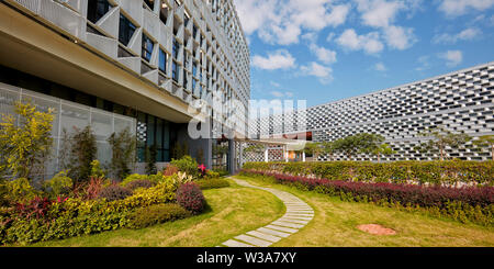 Modern buildings on campus of Southern University of Science and ...