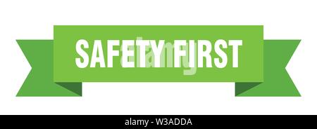 safety first ribbon. safety first isolated paper banner. sign Stock ...