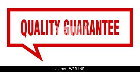 quality guarantee sign. quality guarantee square speech bubble. quality ...