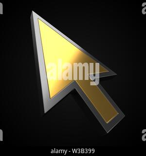 3d golden mouse pointer Stock Photo - Alamy