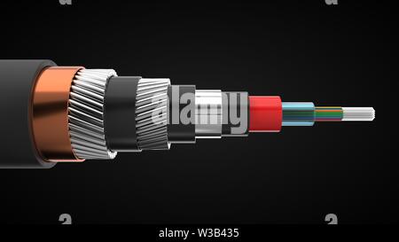 inter continental internet cable cut off. underwater cable showing ...