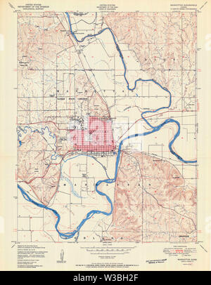 Manhattan, Kansas, map 1950, 1:24000, United States of America by ...