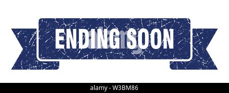 ending soon grunge ribbon. ending soon sign. ending soon banner Stock ...