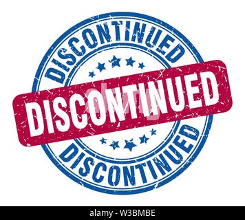 discontinued stamp. discontinued sign. round grunge label Stock Vector ...
