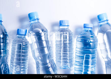 Several plastic water bottles, on 1 July 2026, in Madrid (Spain). 1 ...