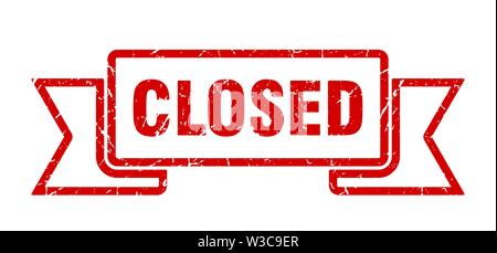 closed grunge ribbon. closed sign. closed banner Stock Vector Image ...