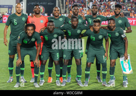 Nigeria players pose ahead of the the Africa Cup of Nations round of 16 ...