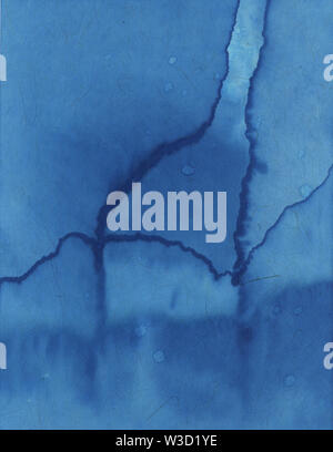 watercolor blue abstract art handmade diy painting on textured paper ...