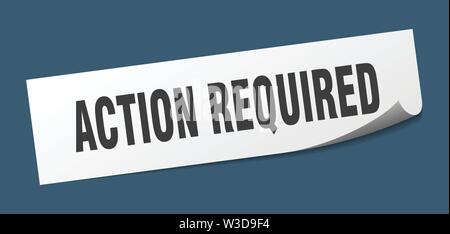 action required sticker. action required square isolated sign. action ...