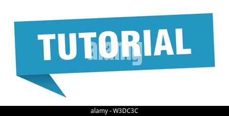 tutorial sign. tutorial paper origami speech bubble. tutorial tag ...
