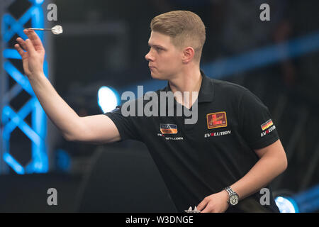 Cologne, Deutschland. 14th July, 2019. Peter WRIGHT (ENG) jubilation ...