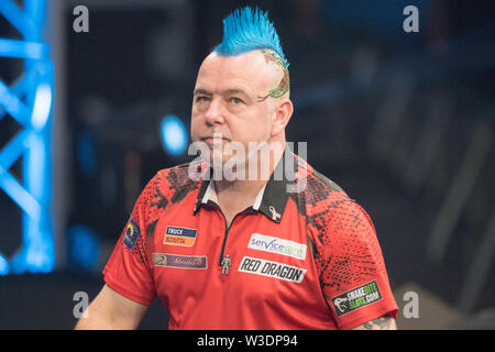 Cologne, Deutschland. 14th July, 2019. Peter WRIGHT (ENG) jubilation ...