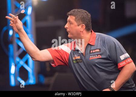 Cologne, Deutschland. 14th July, 2019. Peter WRIGHT (ENG) jubilation ...