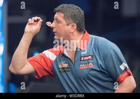 Cologne, Deutschland. 14th July, 2019. Peter WRIGHT (ENG) jubilation ...