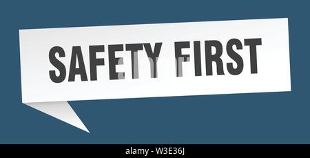 safety first banner. safety first speech bubble label set. safety first ...