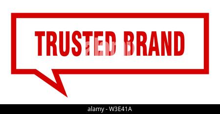 trusted brand sign. trusted brand square speech bubble. trusted brand ...