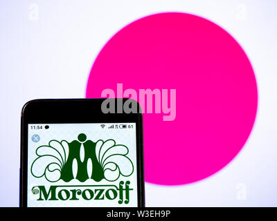 In this photo illustration the Morozoff Limited logo is seen displayed ...