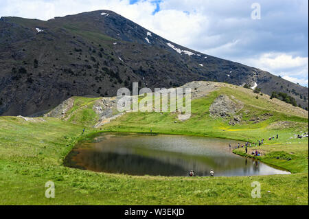 View of the so-called Dragon Lake or Drakolimni near the summit of ...