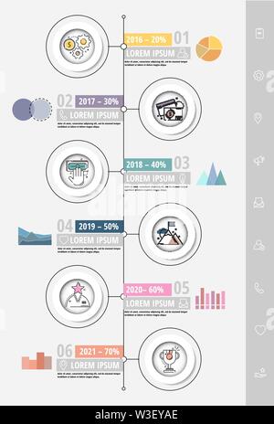 Vector flat Process infographic template element collection Stock ...