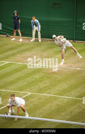 Jamie Murray in action on the practice courts on day ten of the 2023 ...