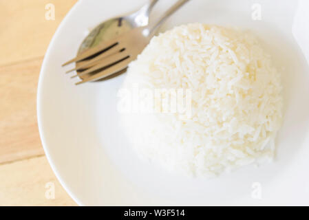 mold cooked rice on white dish Stock Photo - Alamy