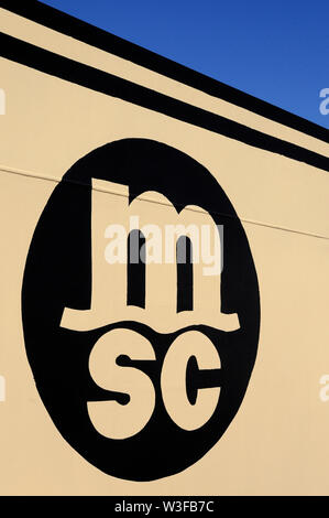 Mediterranean Shipping Company (MSC) logo on a shipping container at ...