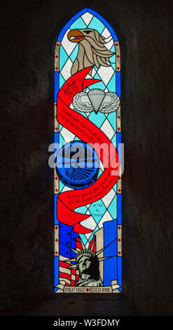 Stained glass window dedicated to the 101st Airborne paratroopers in ...
