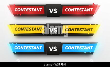 Set versus Logo, sreen design. VS Vector Letters Illustration. Red ...
