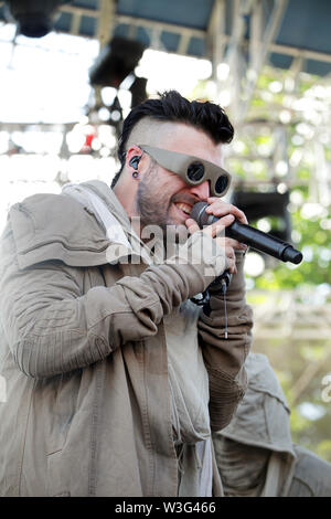 Dustin Bates Lead singer for Starset performs at Inkcarceration 2019 ...