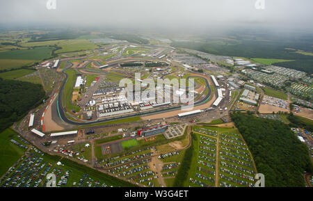 An aerial view of Silverstone Circuit on F1 race day 2019 from a ...