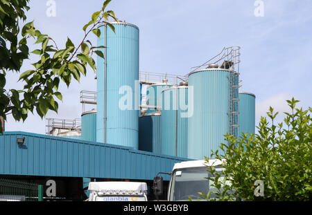 Global agri-food business Ireland, buildings of milk-processing plant ...