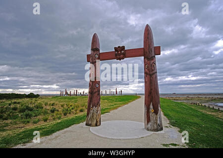 Compass central stone by the Maori in New Zealand Stock Photo - Alamy