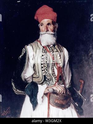 Greek Fighter artwork by Christos Kapsalis, a historical oil painting ...