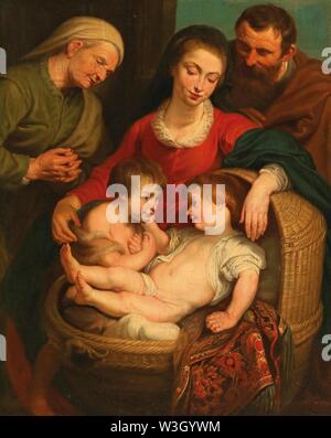 Peter Paul Rubens - the Holy Family Under an Apple Tree 02 Stock Photo ...