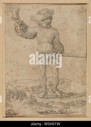 Mercenary Soldier in a Landscape. Circle of Wolf Huber (German, 1480/ ...