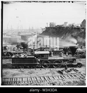 City Point, Va. "Gen. J. C. Robinson" and other locomotives of the U.S ...