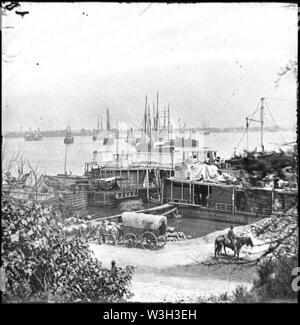 City Point, Va. View of waterfront with Federal supply boats Stock ...