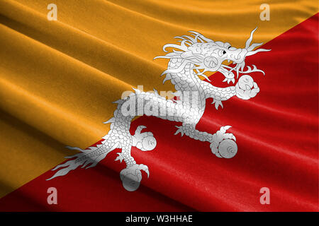 Realistic flag of Butane on the wavy surface of fabric Stock Photo - Alamy