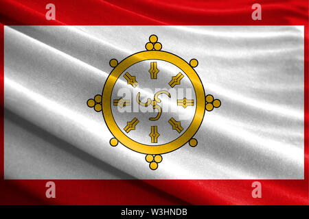 Realistic flag of Sikkim on the wavy surface of fabric Stock Photo - Alamy