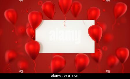 Realistic 3d balloon background for party, holiday, birthday, promotion ...