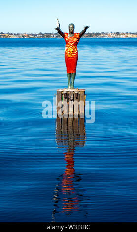 Eliza sculpture in Matilda Bay on the Swan River, Perth, Western ...