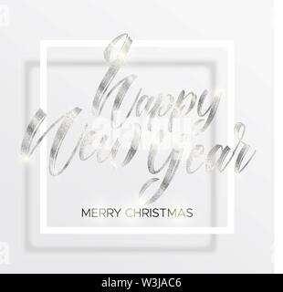 Square christmas card with silver sequins Stock Vector Image & Art - Alamy