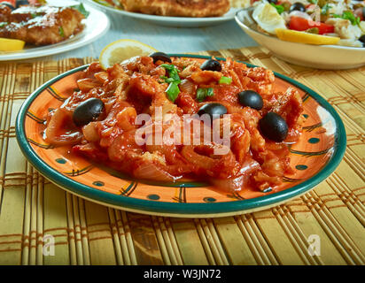 Rock Cod Veracruzana, white fish in a tomato sauce with olives and ...